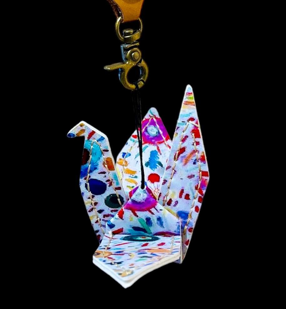 Handmade Leather Blessing Crane Ornament - StarUp Wonders